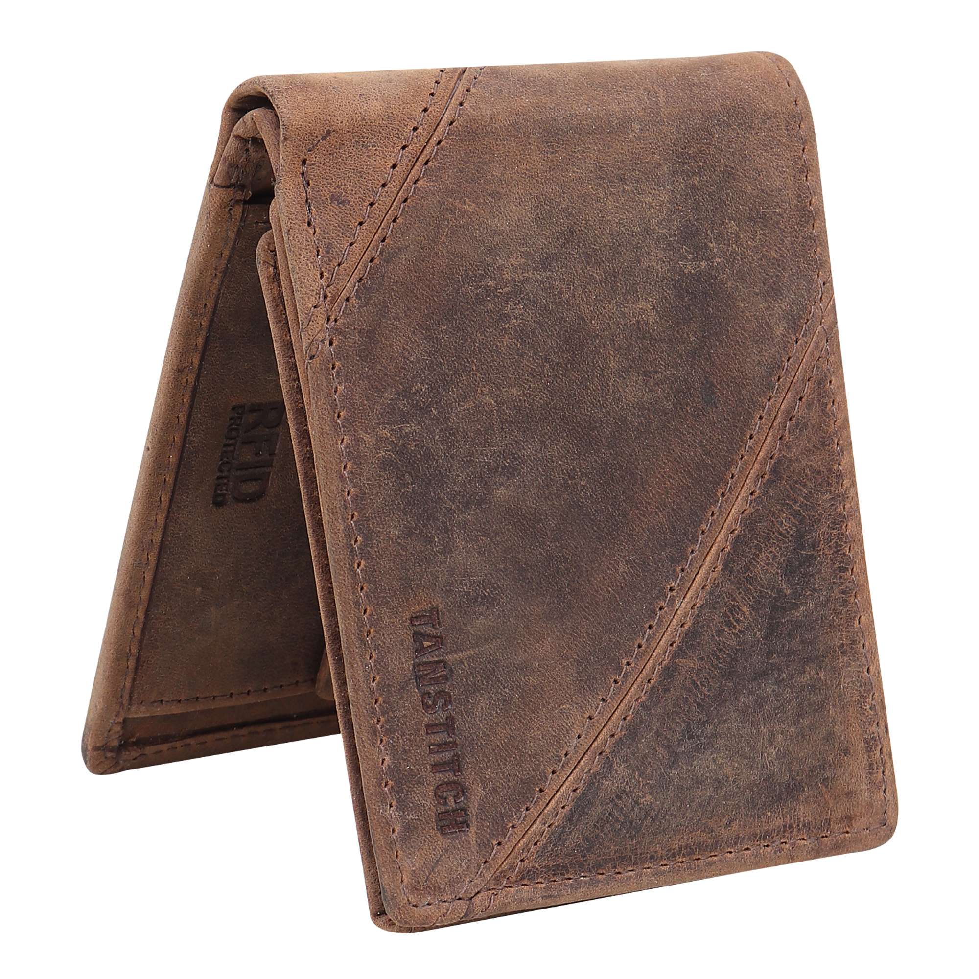 Apollo Bifold Full Grain Leather Wallet - TANSTITCH